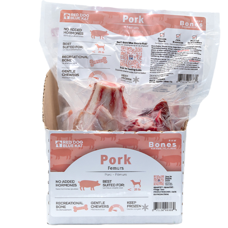 Red Dog Blue Kat Raw Bones Pork Femurs 2 pk – Poochie Moochie Pet Store ...