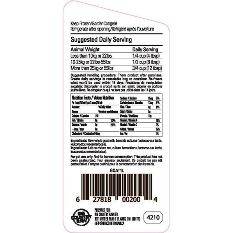 Raw Goat Milk 975 mL Edmonton | Raw Dog Food | Poochie Moochie ...