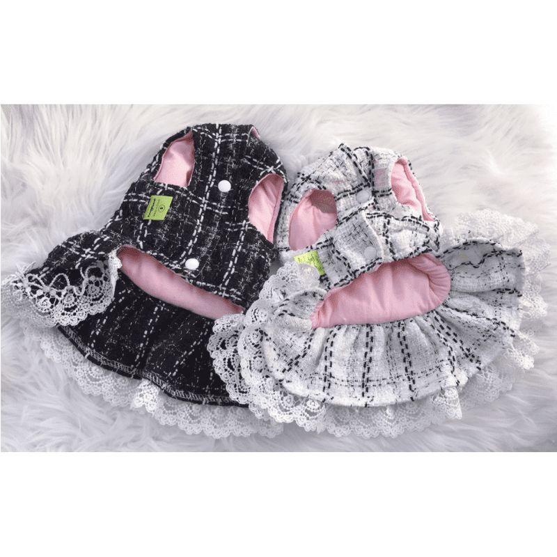 Tweed Dress with Lace Trim – Poochie Moochie Pet Store West Edmonton