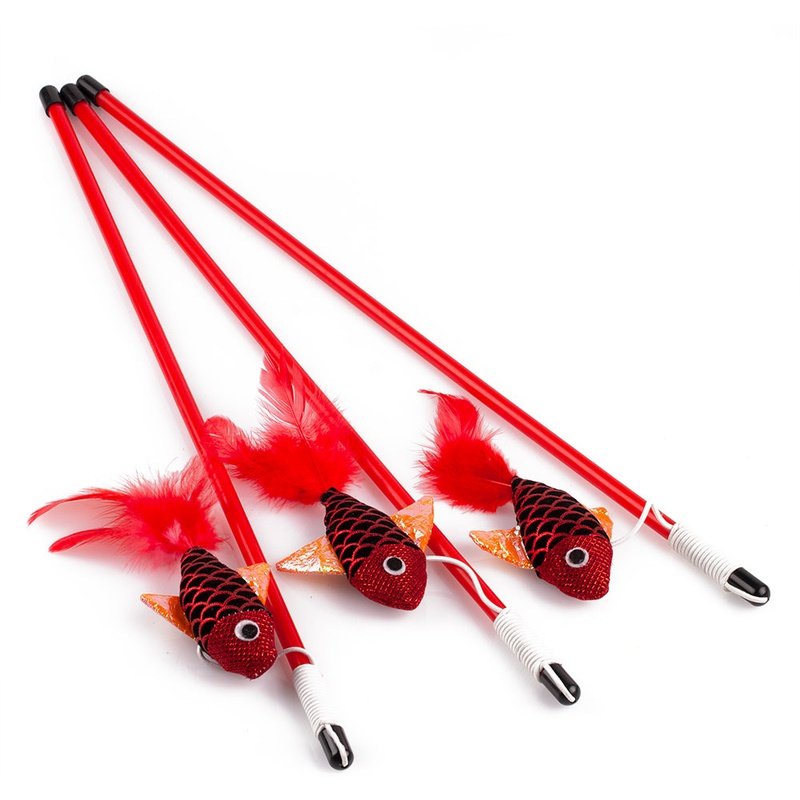 Wonpet Goldfish & Feather Teaser Cat Toy Cat Toy Edmonton | Catnip Toy ...